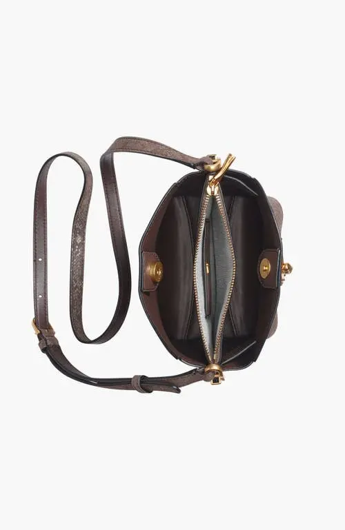 Donna Karan New York Suede Crossbody Bag - Brown Multi
