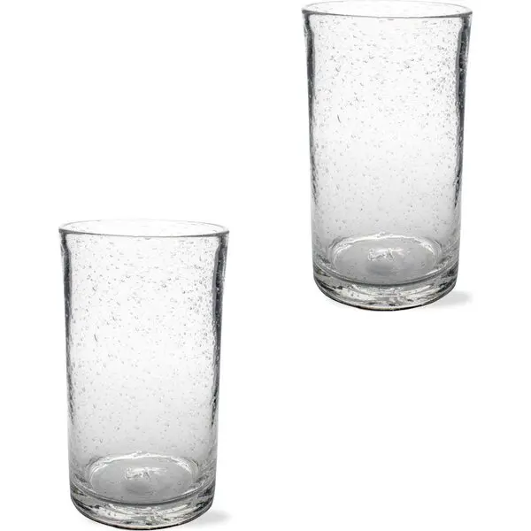 TAG Bubble Glass Tumbler Set Of 2 Dishwasher Safe - Clear