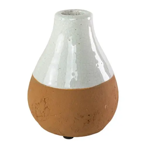 FORESIDE HOME AND GARDEN Terracotta Dipped Terracotta Bud Vase - Orange