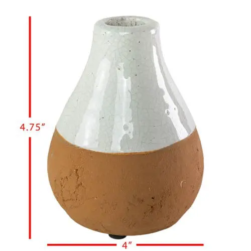FORESIDE HOME AND GARDEN Terracotta Dipped Terracotta Bud Vase