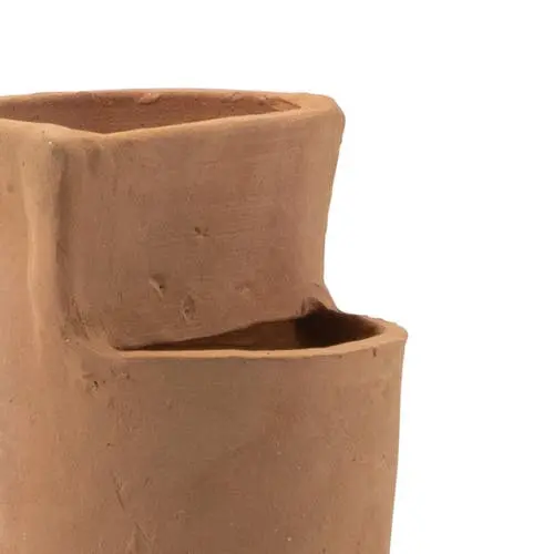 FORESIDE HOME AND GARDEN Natural Terracotta Multi Level Decorative Vase