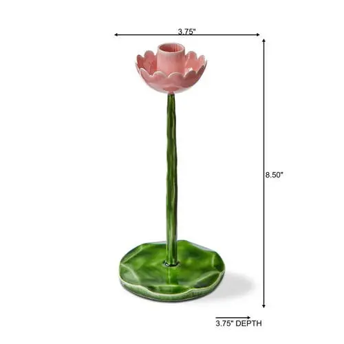 TAG Flor Taper Holder Sm Multi Enamel Iron Spring
