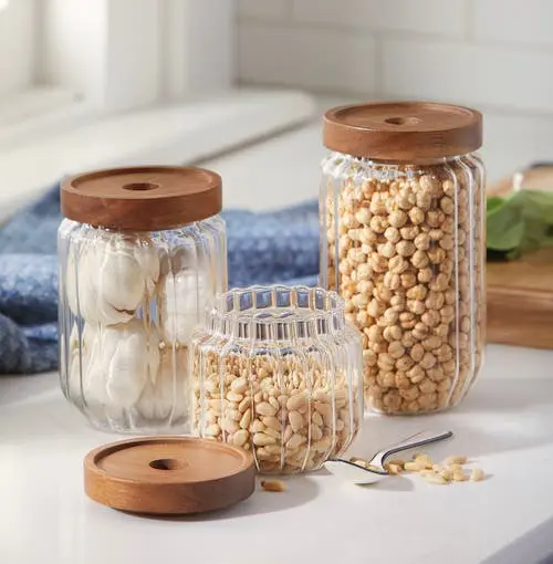 TAG Ribbed Glass Canister Large Glass Everyday
