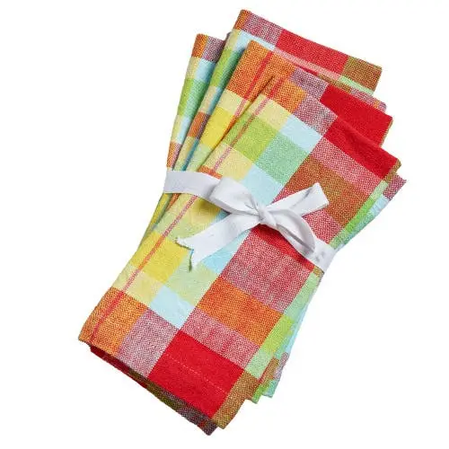 TAG Fresh Pick Plaid Napkin S/4 Multi Cotton Summer