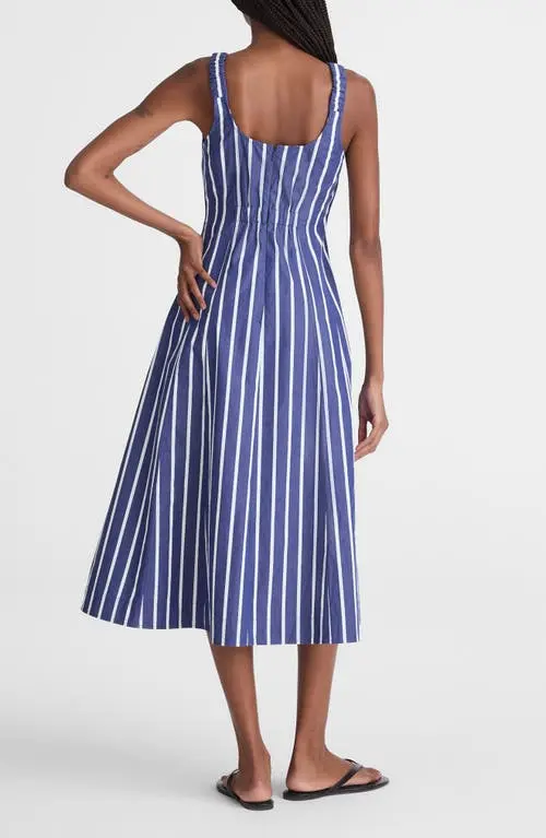Madewell Rylie Stripe Poplin Midi Dress