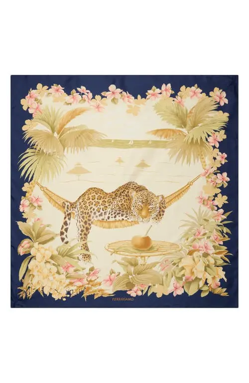 FERRAGAMO Relax Silk Scarf - Blue