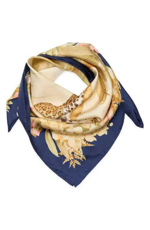 FERRAGAMO Relax Silk Scarf - Ink Blue