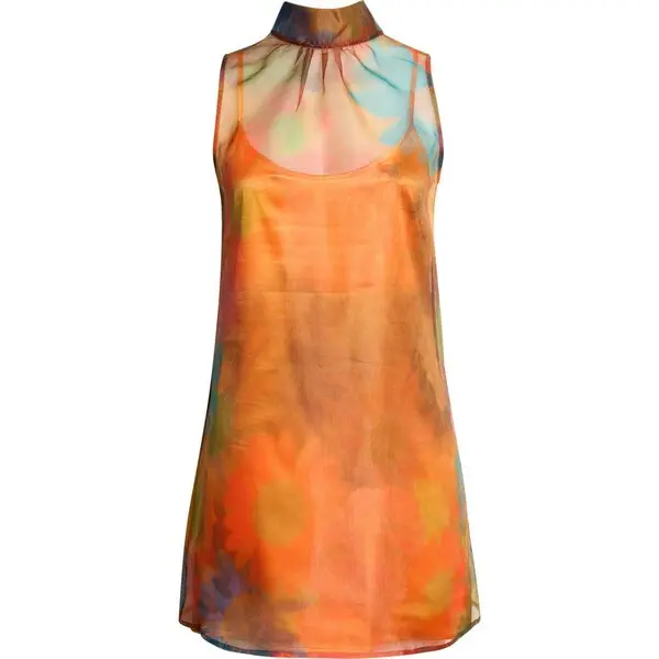 Staud Albee Bead Detail Mini Dress - Superbloom