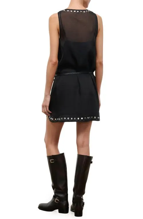 Staud Cara Organza Studded Mini Dress
