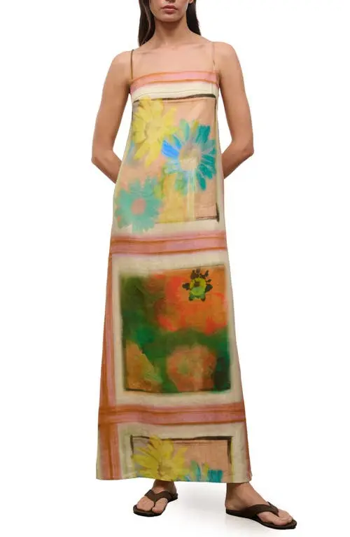 Staud Laura Sleeveless Linen Maxi Dress - Superbloom