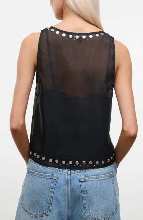 Staud Cara Sheer Studded Sleeveless Top
