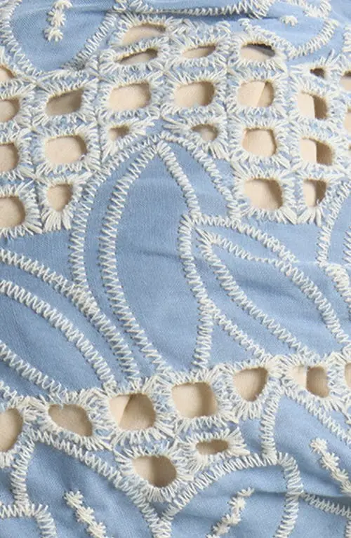 Lele Sadoughi Sophia Cotton Eyelet Scarf Cap