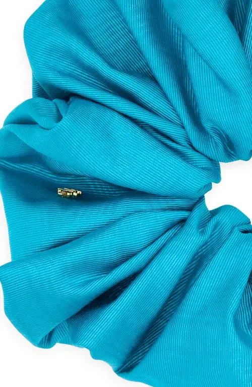 Lele Sadoughi Oversized Cotton Scrunchie With Logo Hardware