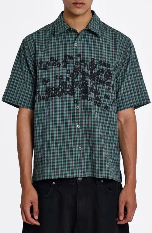JADED LONDON Check Oversize Cotton Button-up Shirt