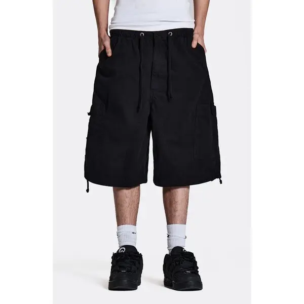 JADED LONDON Cargo Parachute Shorts - Black