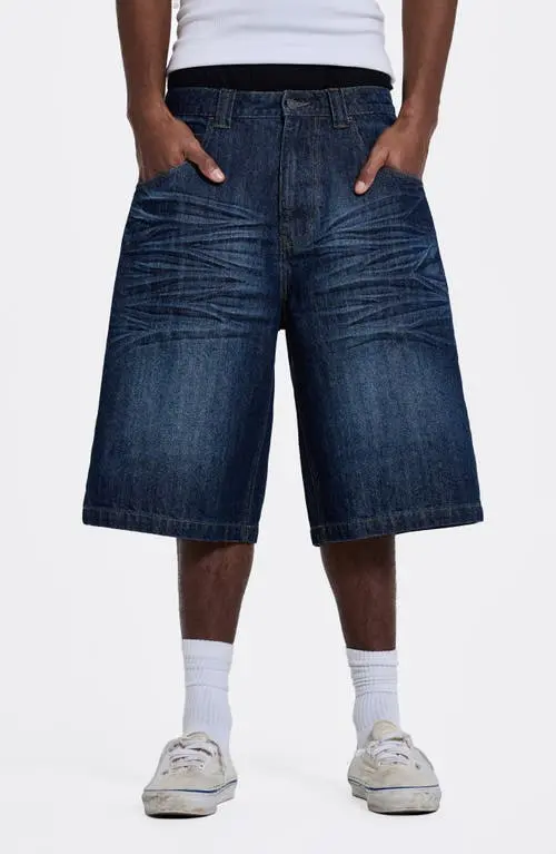 JADED LONDON Kingdom Colossus Baggy Denim Shorts - Indigo