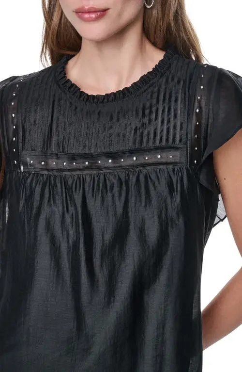 Dkny Studded Pintuck Top - Black