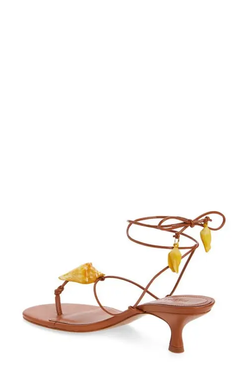 Farm Rio Shell Macrame Kitten Heel Sandal