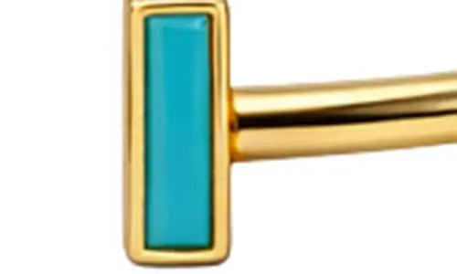 Argento Vivo Faux Turquoise Open Cuff Bracelet With Pave Embellishment