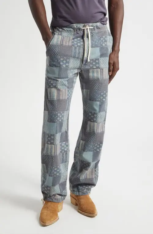 Double Rl Patchwork Trompe L'oeil Jersey Joggers - Navy/multi