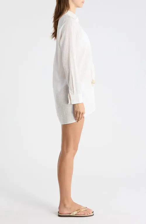 Elan Long Sleeve Semisheer Cotton Cover-up