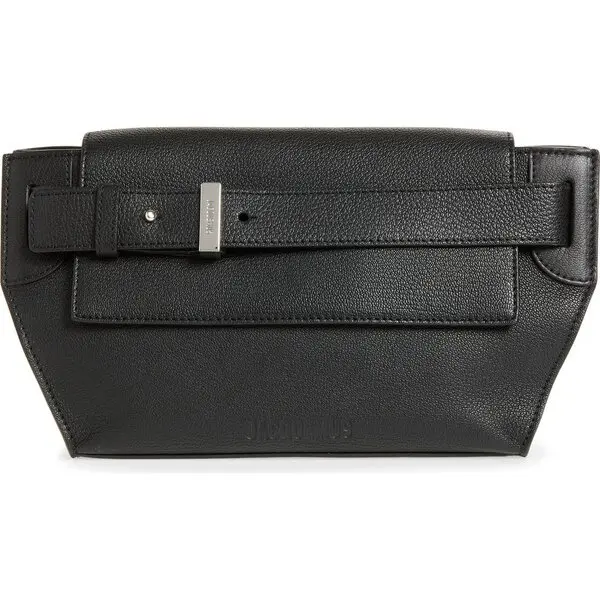 Jacquemus Le Messenger Capri Leather Crossbody Bag - Black