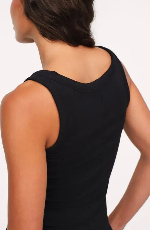 NUUDS Slinky Rib Knit Stretch Modal Jersey Tank - Black