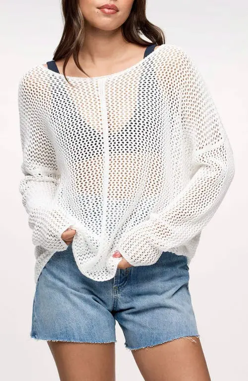 NUUDS Summer Breeze Open Stitch Sweater - White