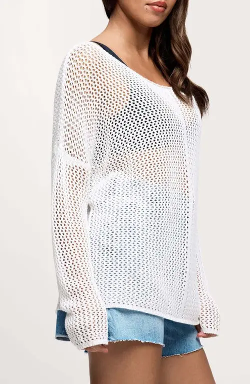 NUUDS Summer Breeze Open Stitch Sweater - White