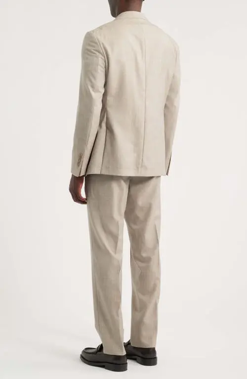 Vince Icon Relaxed Fit Slub Wool & Linen Blend Suit - Tan