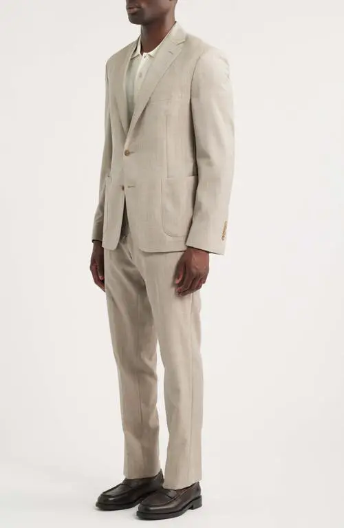 Vince Icon Relaxed Fit Slub Wool & Linen Blend Suit - Tan
