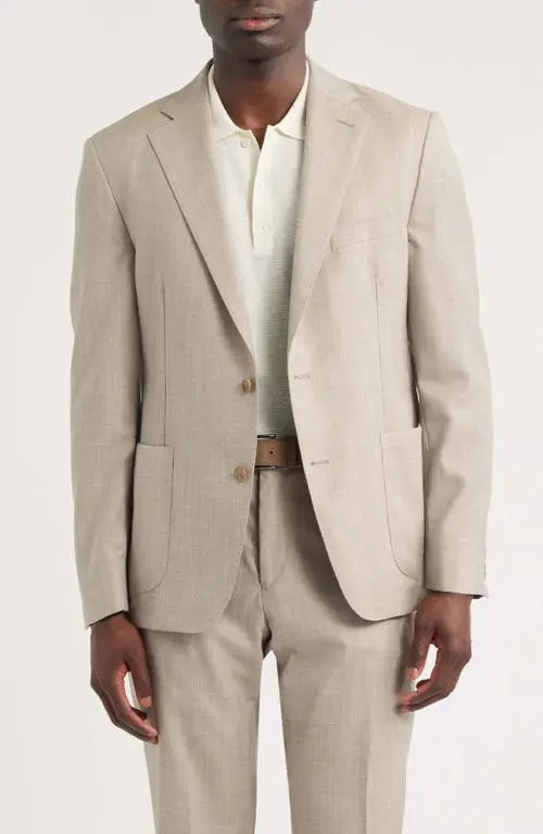 Vince Icon Relaxed Fit Slub Wool & Linen Blend Suit - Tan