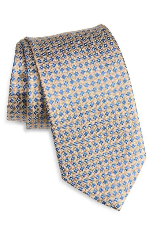 David Donahue Silk Jacquard Neck Tie - Cocoa