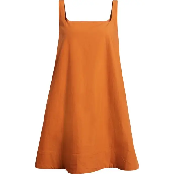 PETAL & PUP Kora Trapeze Cotton Mini Dress - Brown