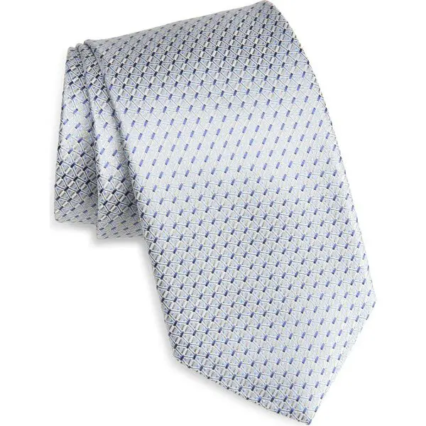 David Donahue Neat Silk Tie - Gray