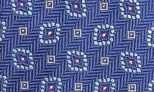 David Donahue Geometric Jacquard Silk Herringbone Neck Tie