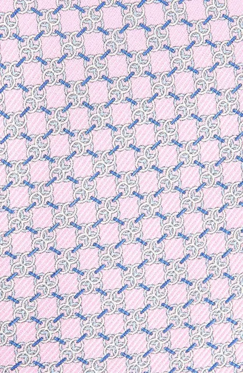 David Donahue Link Pattern Silk Twill Neck Tie