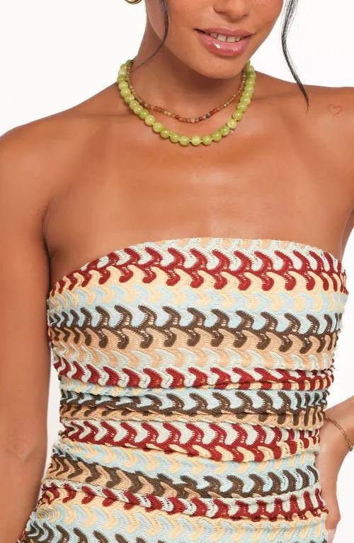 PETAL & PUP Navia Embroidered Strapless Maxi Dress