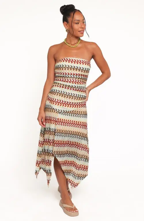 PETAL & PUP Navia Embroidered Strapless Maxi Dress