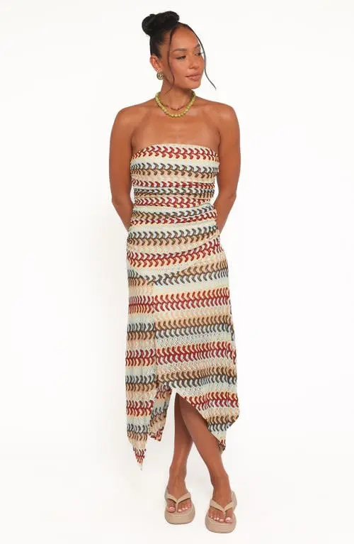PETAL & PUP Navia Embroidered Strapless Maxi Dress