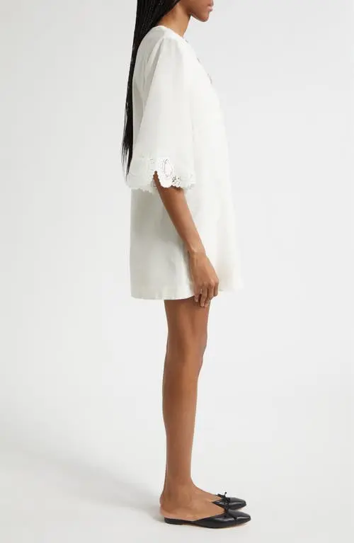 Posse Darya Broderie Trim Kaftan Minidress