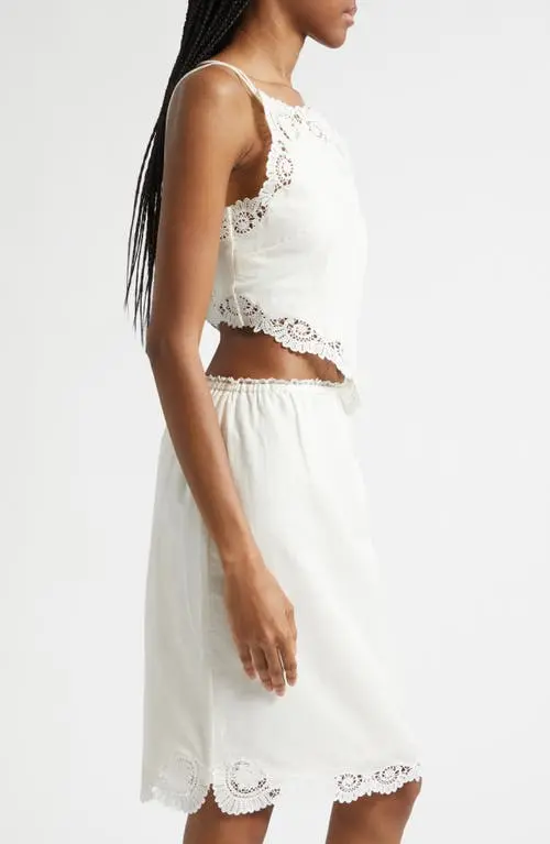 Posse Darya Broderie Trim One-shoulder Tie-back Top