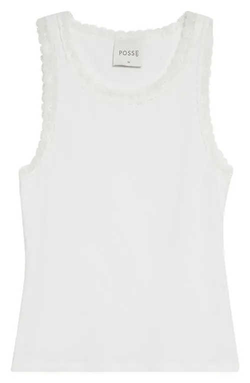 Posse Roberta Lace Trim Cotton Tank