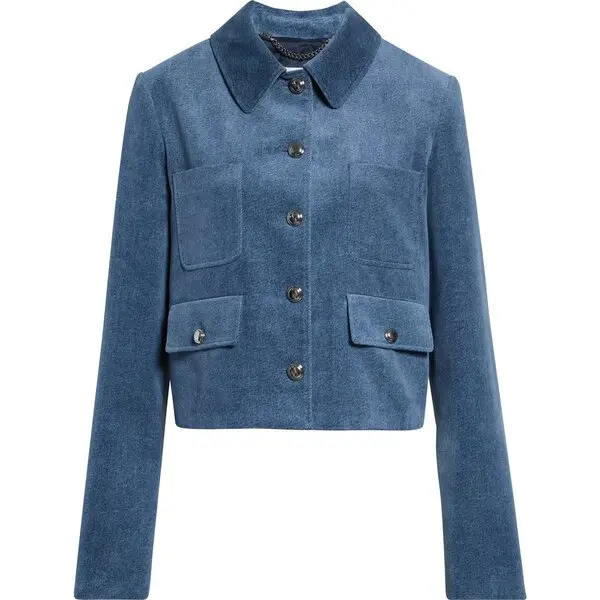 Altuzarra Astley Crop Denim Jacket - Ash Blue