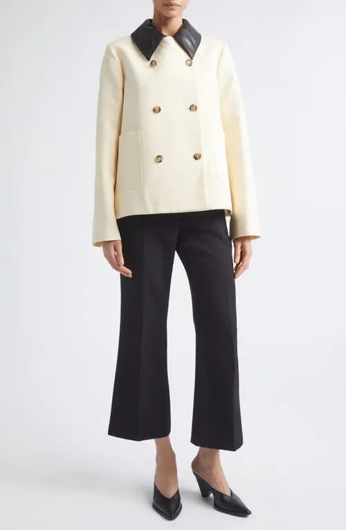 Altuzarra Harburg Double-breasted Jacket With Leather Collar - Opal