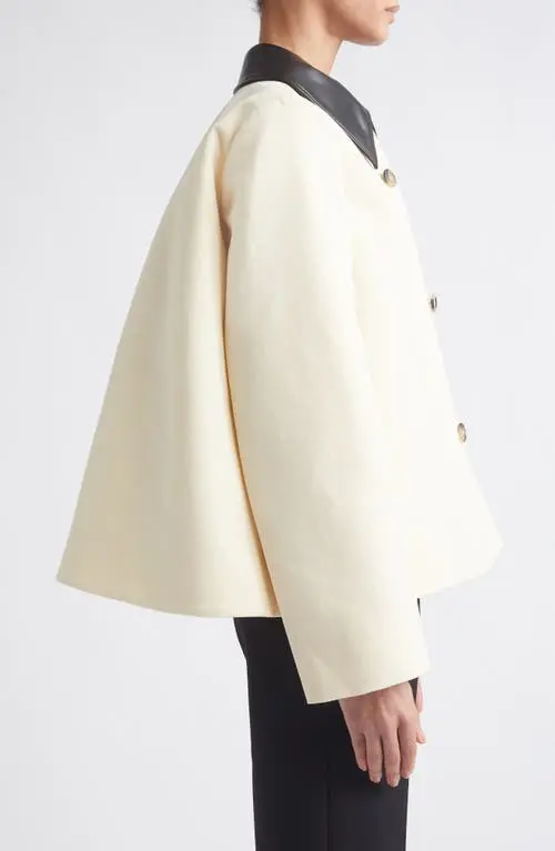 Altuzarra Harburg Double-breasted Jacket With Leather Collar - Opal