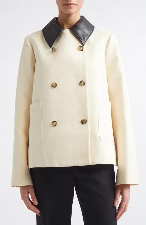 Altuzarra Harburg Double-breasted Jacket With Leather Collar - Opal