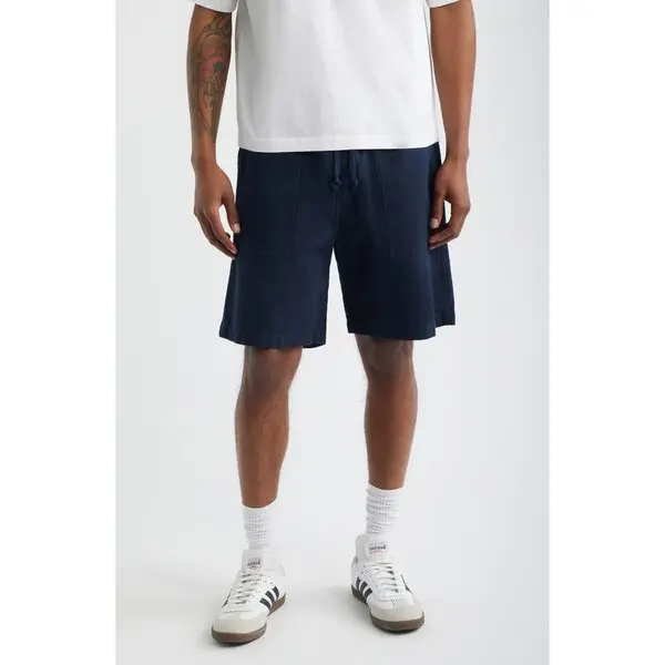 SERVICE WORKS Classic Cotton Poplin Drawstring Chef Shorts - Dark Navy