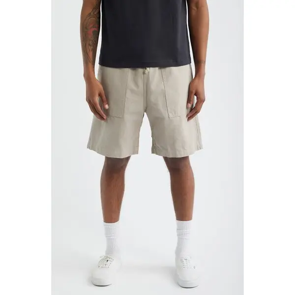 SERVICE WORKS Classic Cotton Poplin Drawstring Chef Shorts - Stone