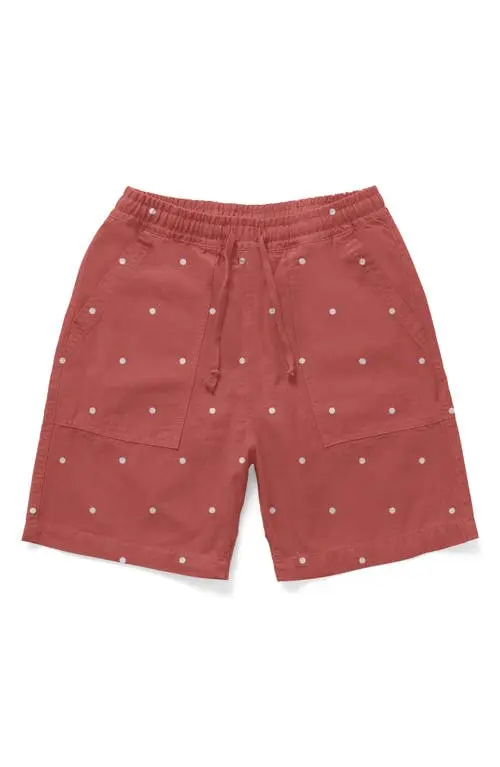 SERVICE WORKS Polka Dot Cotton Poplin Drawstring Chef Shorts - Clay